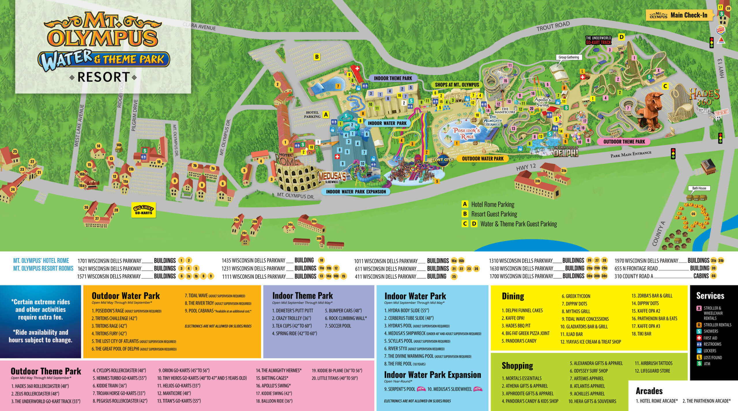 Resort Map - Mt. Olympus Water & Theme Park Resort Map - Mt. Olympus Water & Theme Park