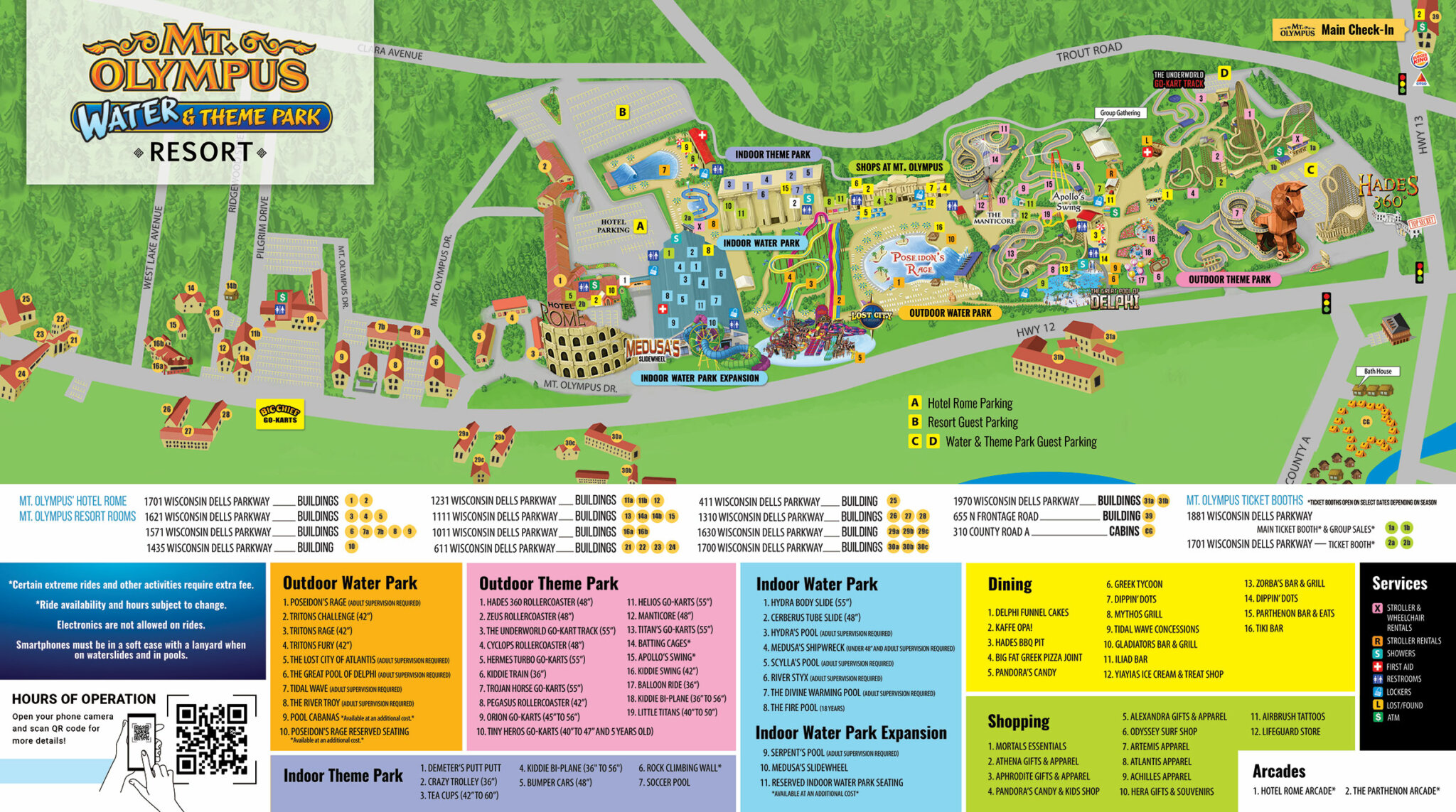 Resort Map - Mt. Olympus Water & Theme Park